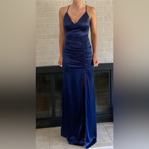 Windsor | Dresses | Windsor Blue Ruched Prom Gown | Poshmark